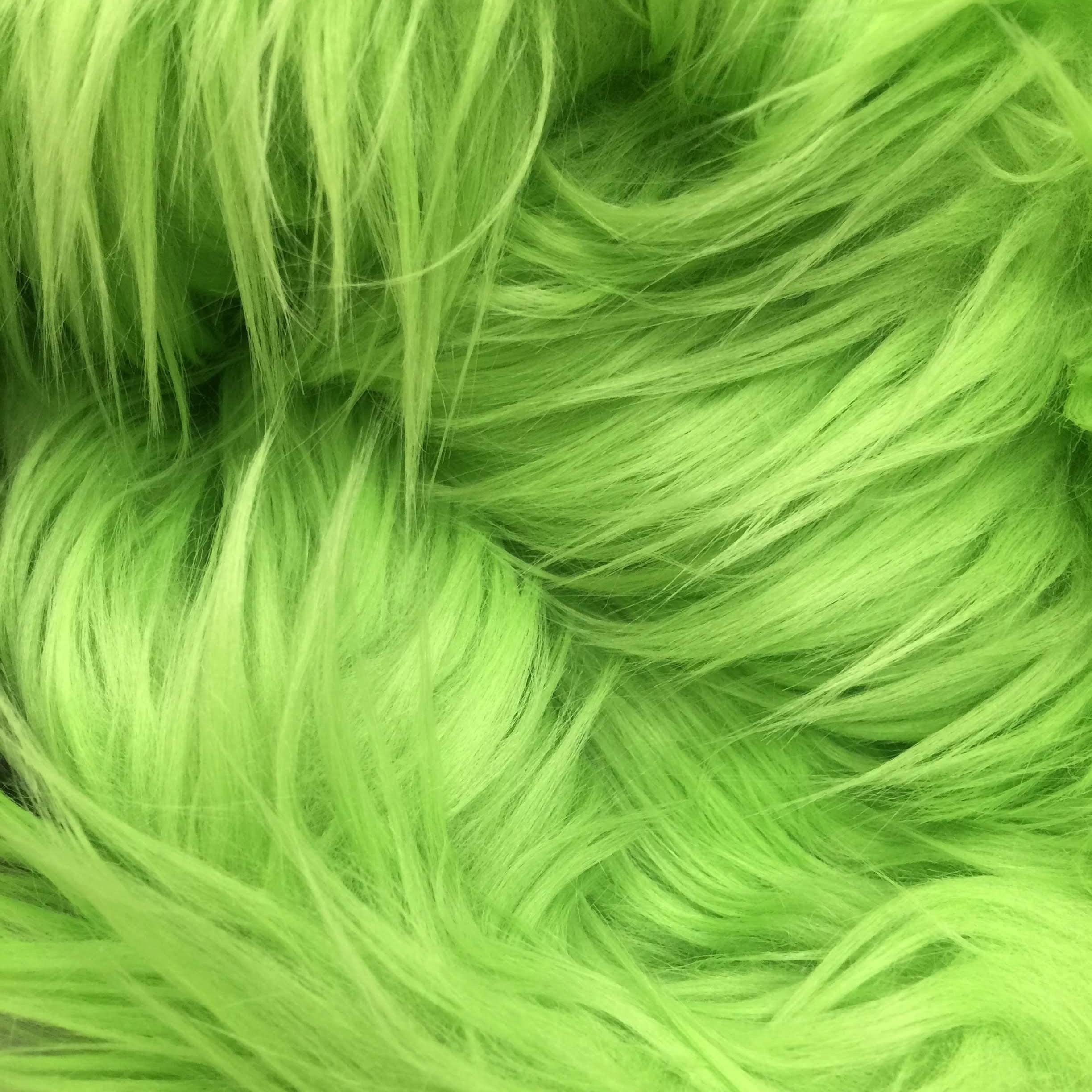 Amazon.com: Eden Lime Green Shaggy Long Pile Soft Faux Fur Fabric for ...