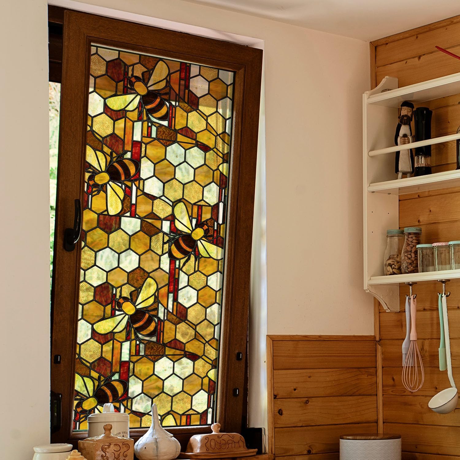 Amazon.com: ChicSkin Original Hand Drawn Stained Glass Window Film ...