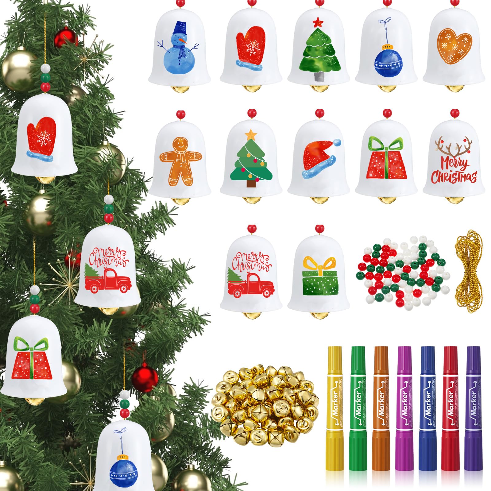 Amazon.com: Syhood 12 Sets Christmas Craft Kit for Kids Christmas DIY ...