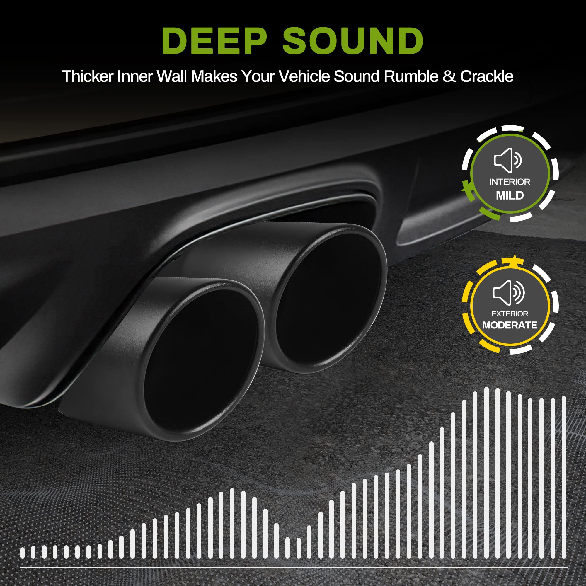 Snapklik.com : 4 Inch Inlet Black Exhaust Tip, 4" Inlet 6" Outlet 12 ...