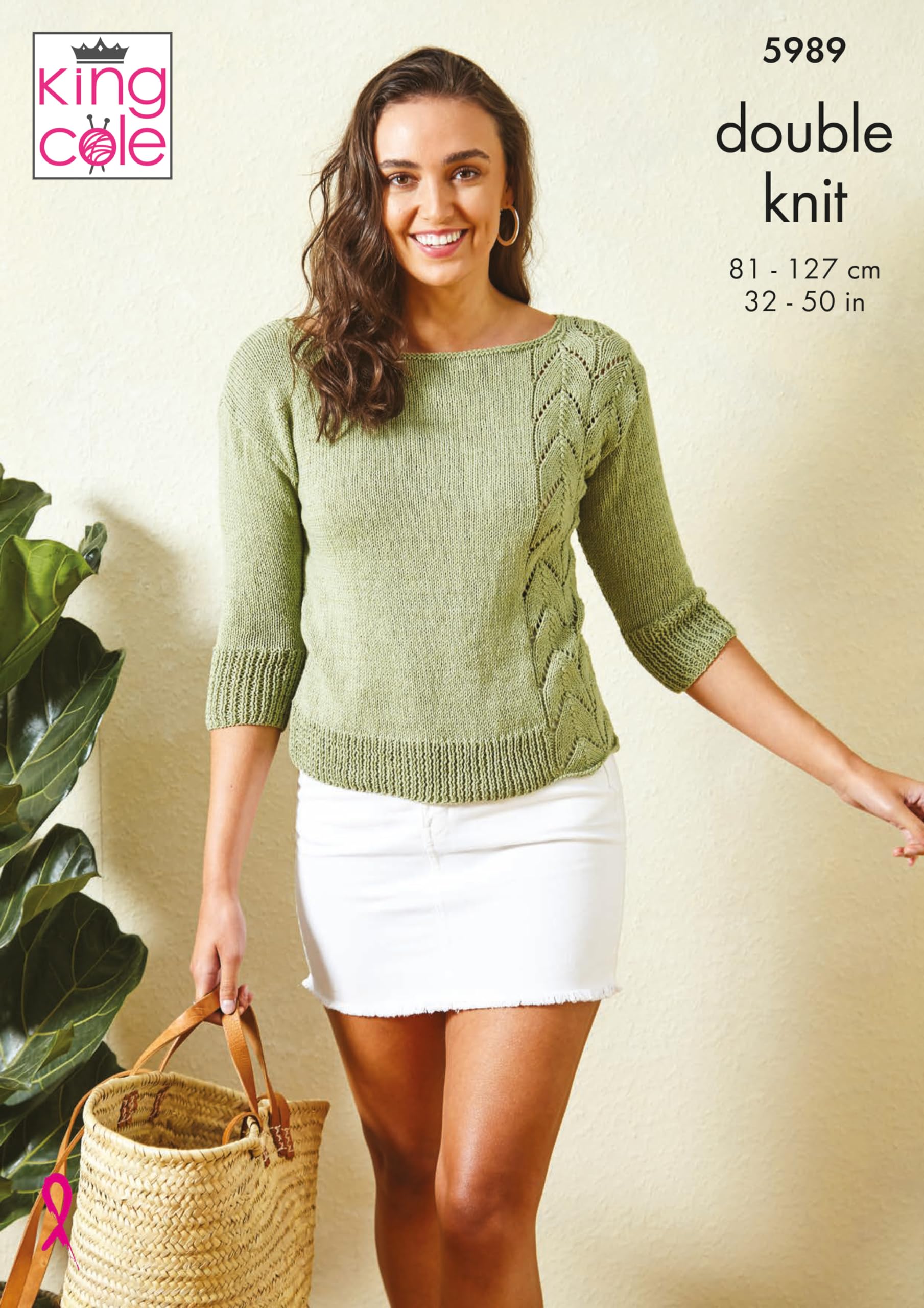 King Cole Ladies DK Knitting Pattern 3/4 Sleeve or Sleeveless Lace Top ...