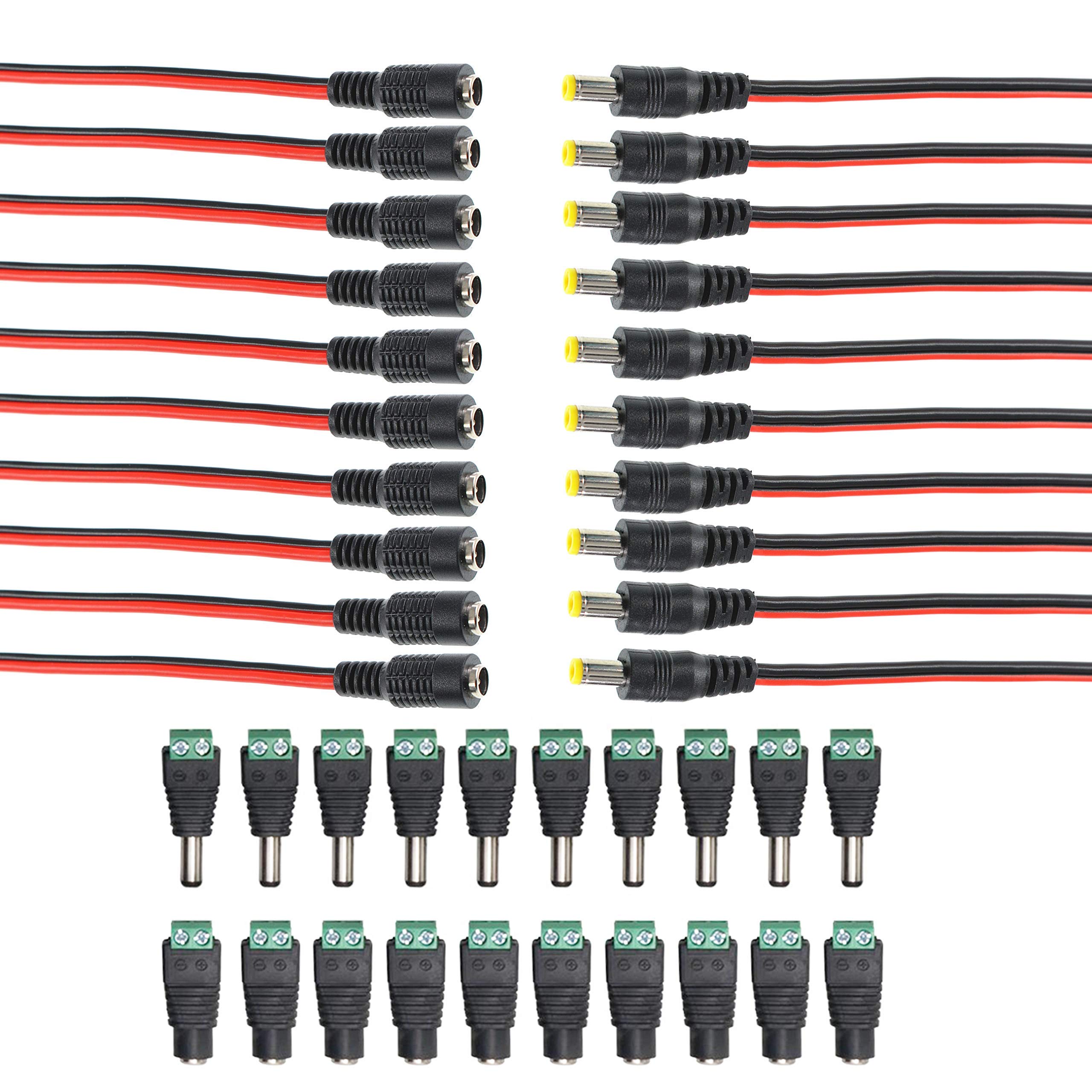 Buy DealMux 10 Pairs 2.1mm x 5.5 mm DC Power Jack Plug Adapter ...