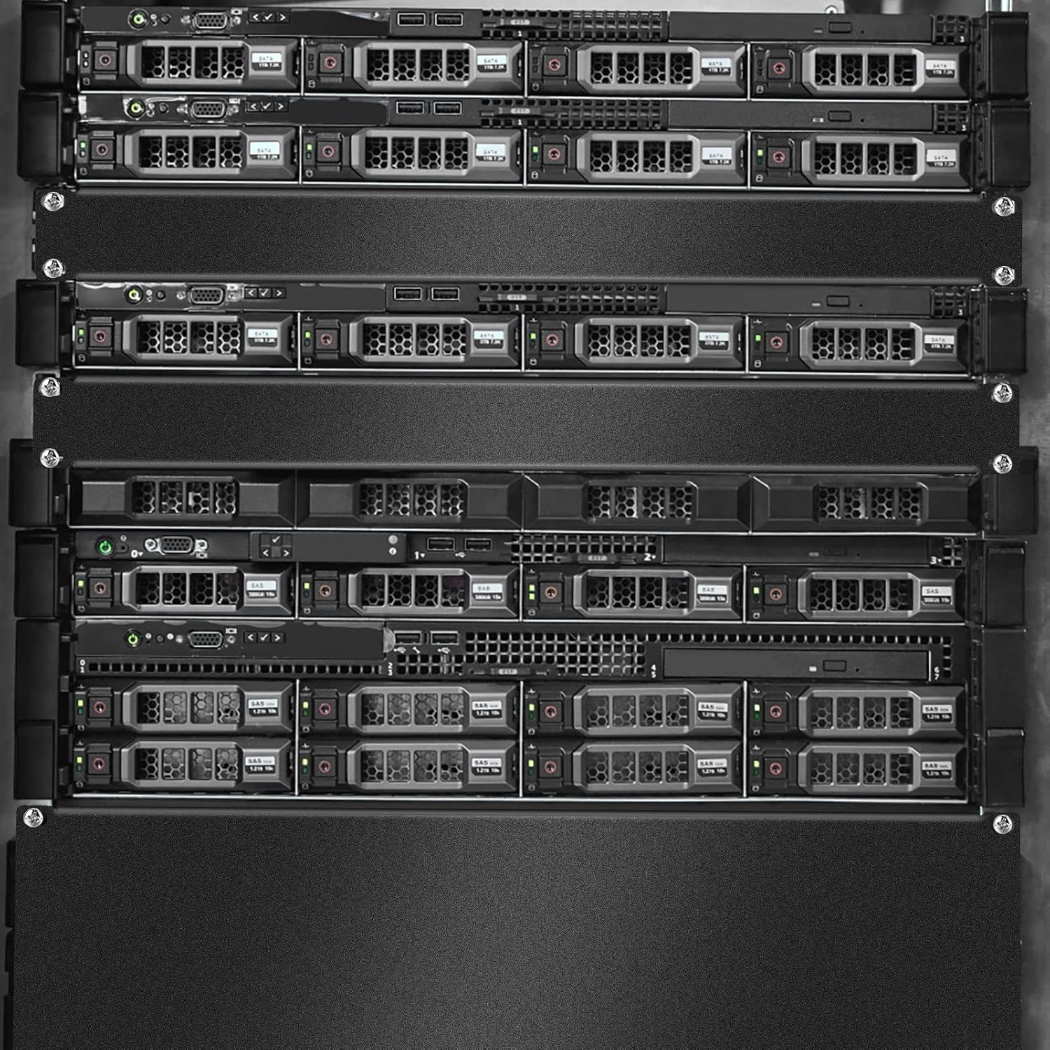 Buy 4 Pack 1U/2U/3U/4U Blank Panel 1U Blanking Panel Metal Disassembled ...