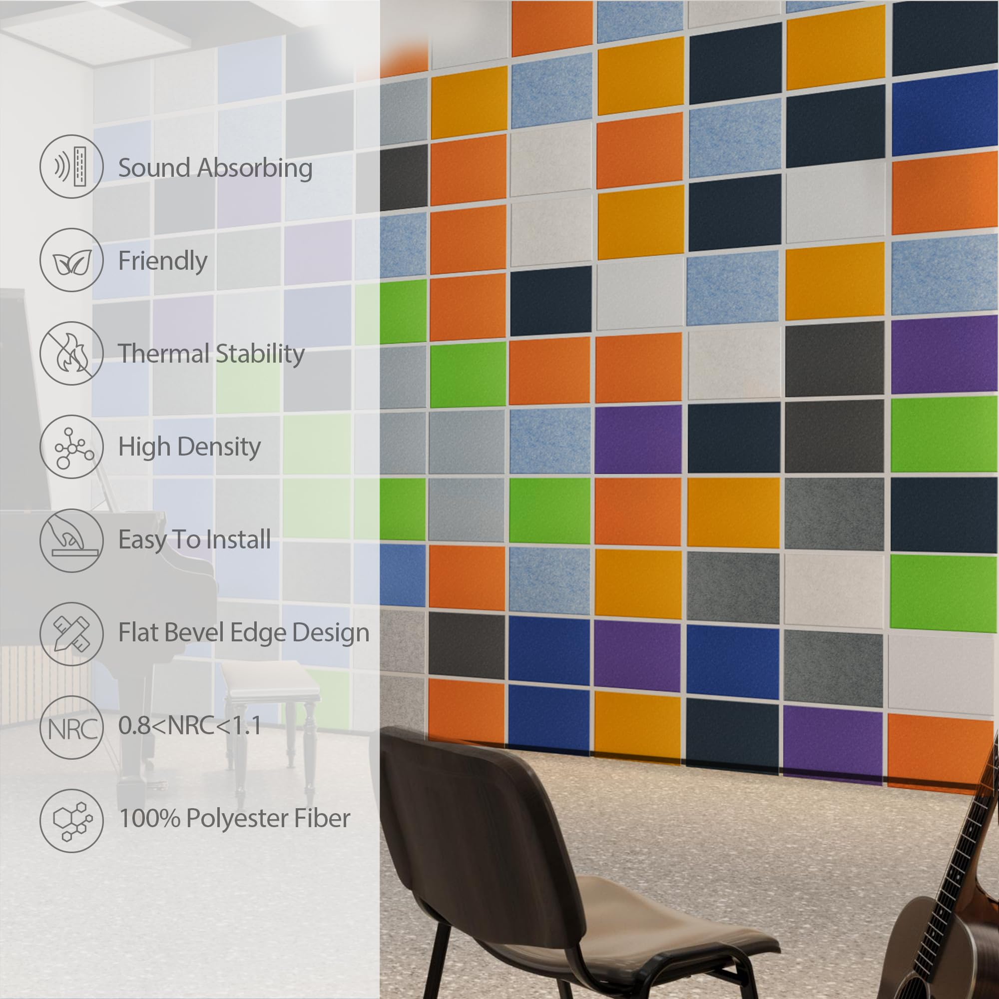 Snapklik.com : Amantech 12 Pack Acoustic Panels Self Adhesive Sound ...