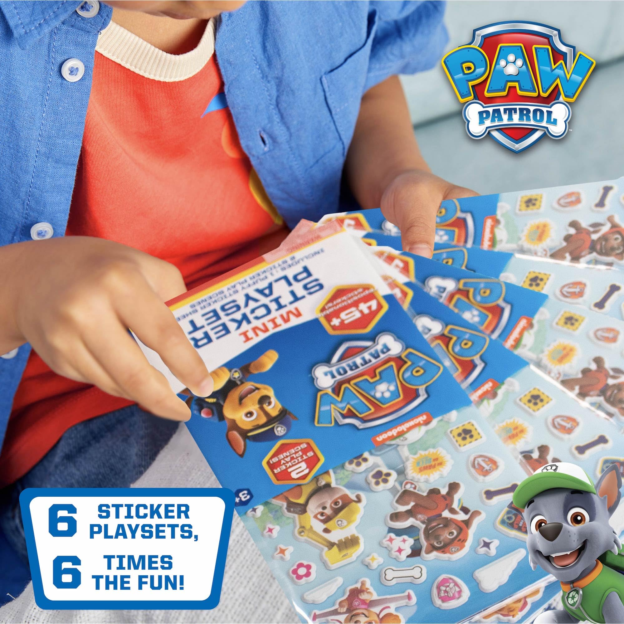 Snapklik.com : Paw Patrol Mini Sticker Playset - 6-Pack, 45 Reusable ...