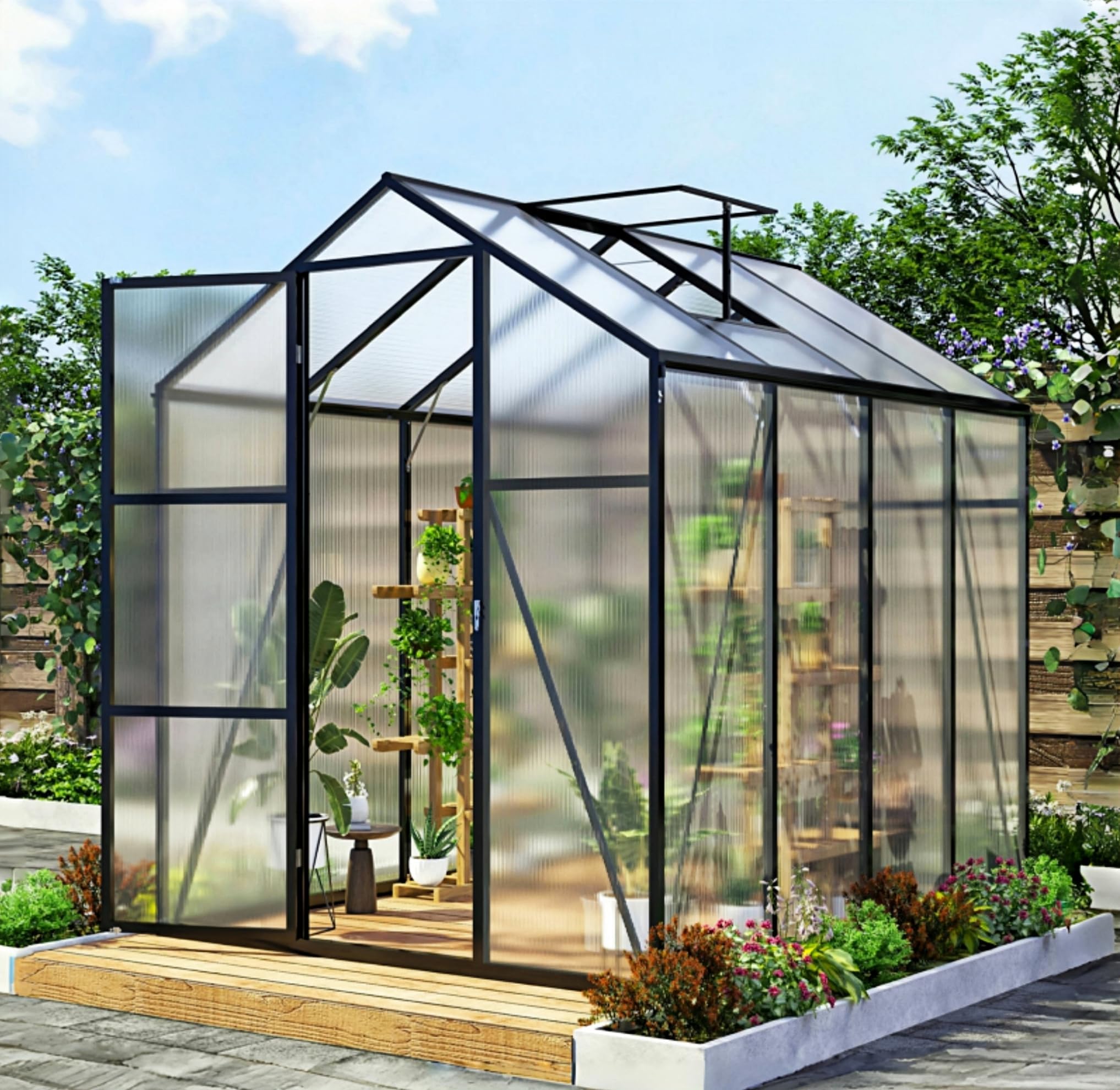 Amazon.com : VEVOR Polycarbonate Greenhouse, 6 x 4 Ft, Outdoor ...