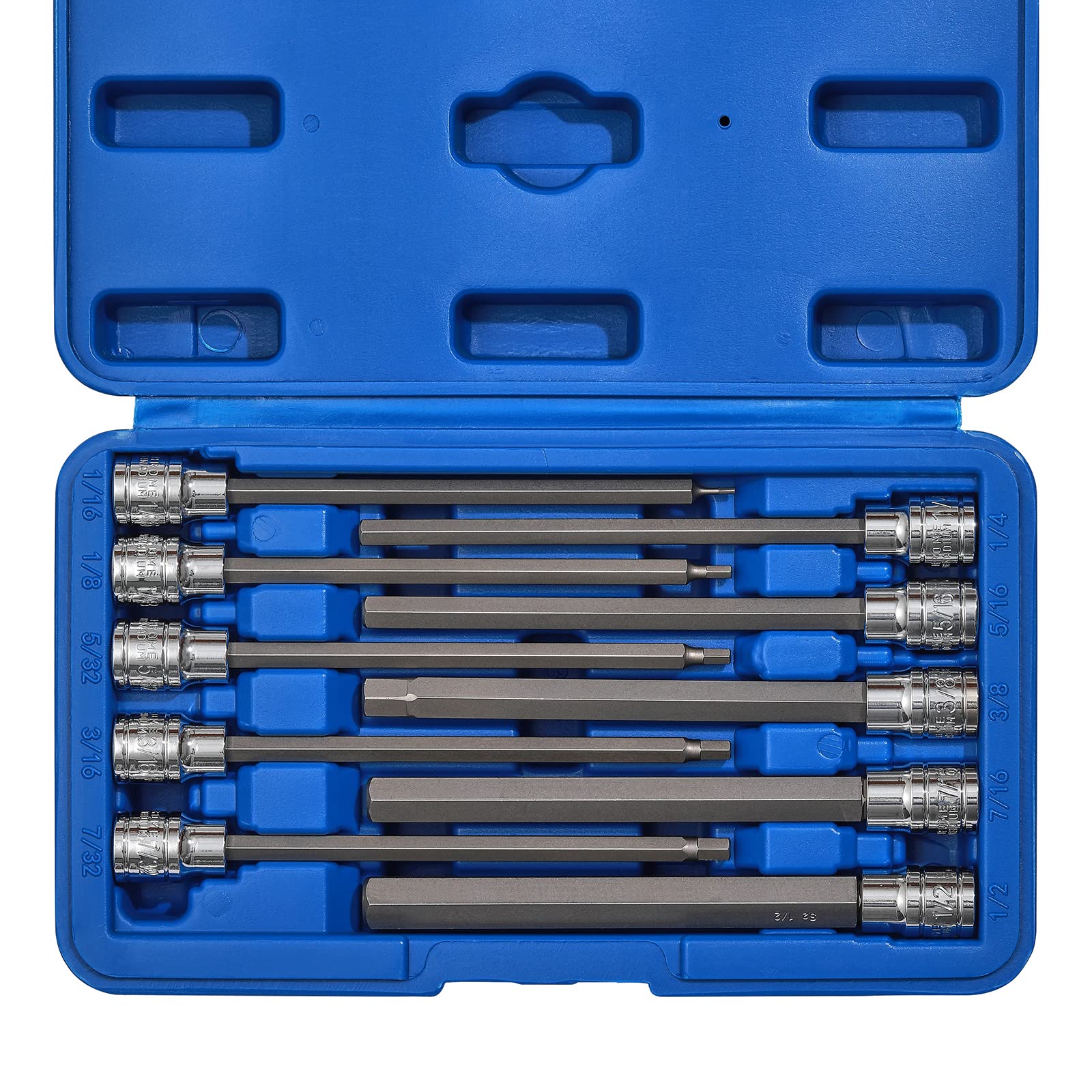 Snapklik.com : Mayouko 3/8" Drive Extra Long Allen Hex Bit Socket Set