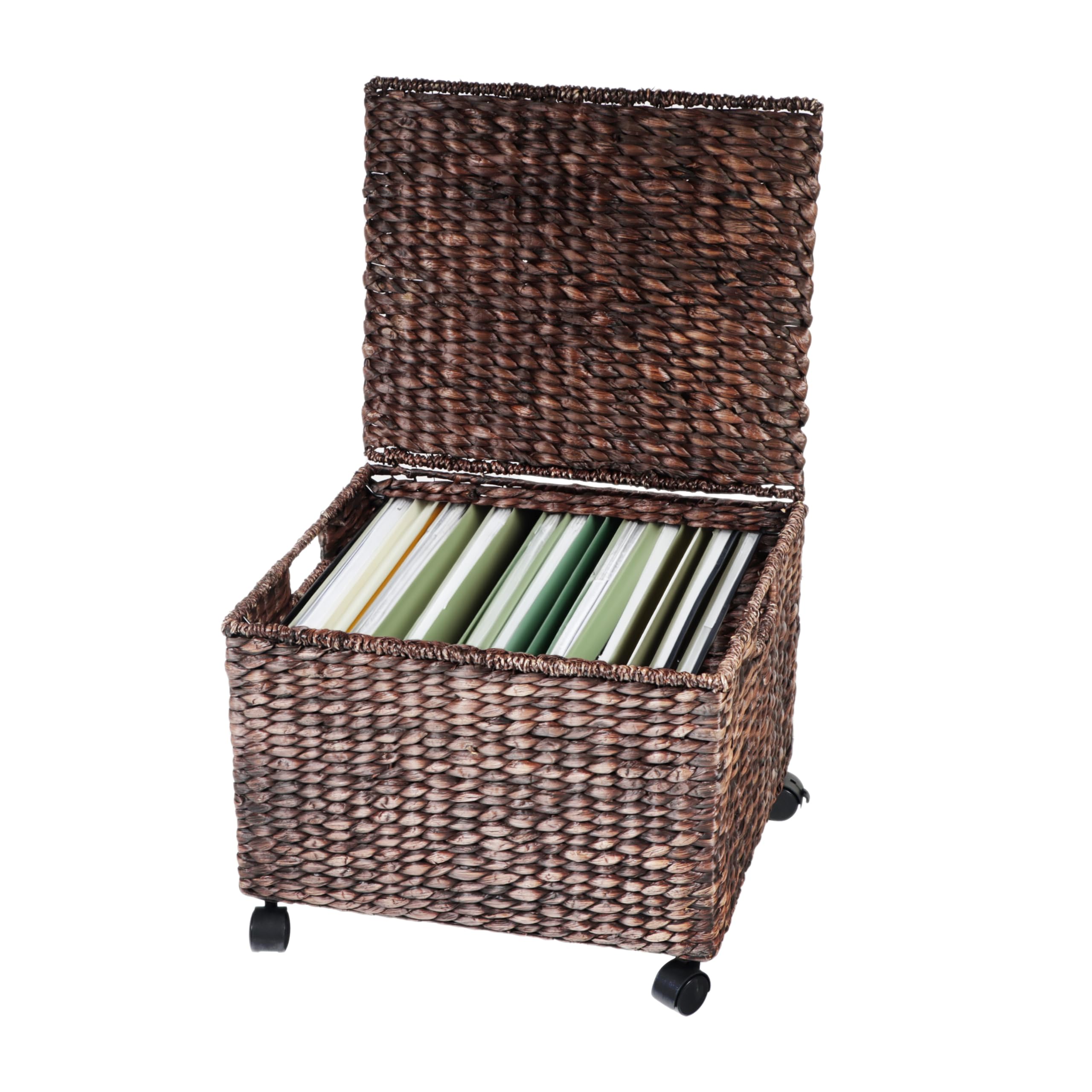 Amazon.com: Trademark Innovations Rolling File Box Wicker File Cabinet ...