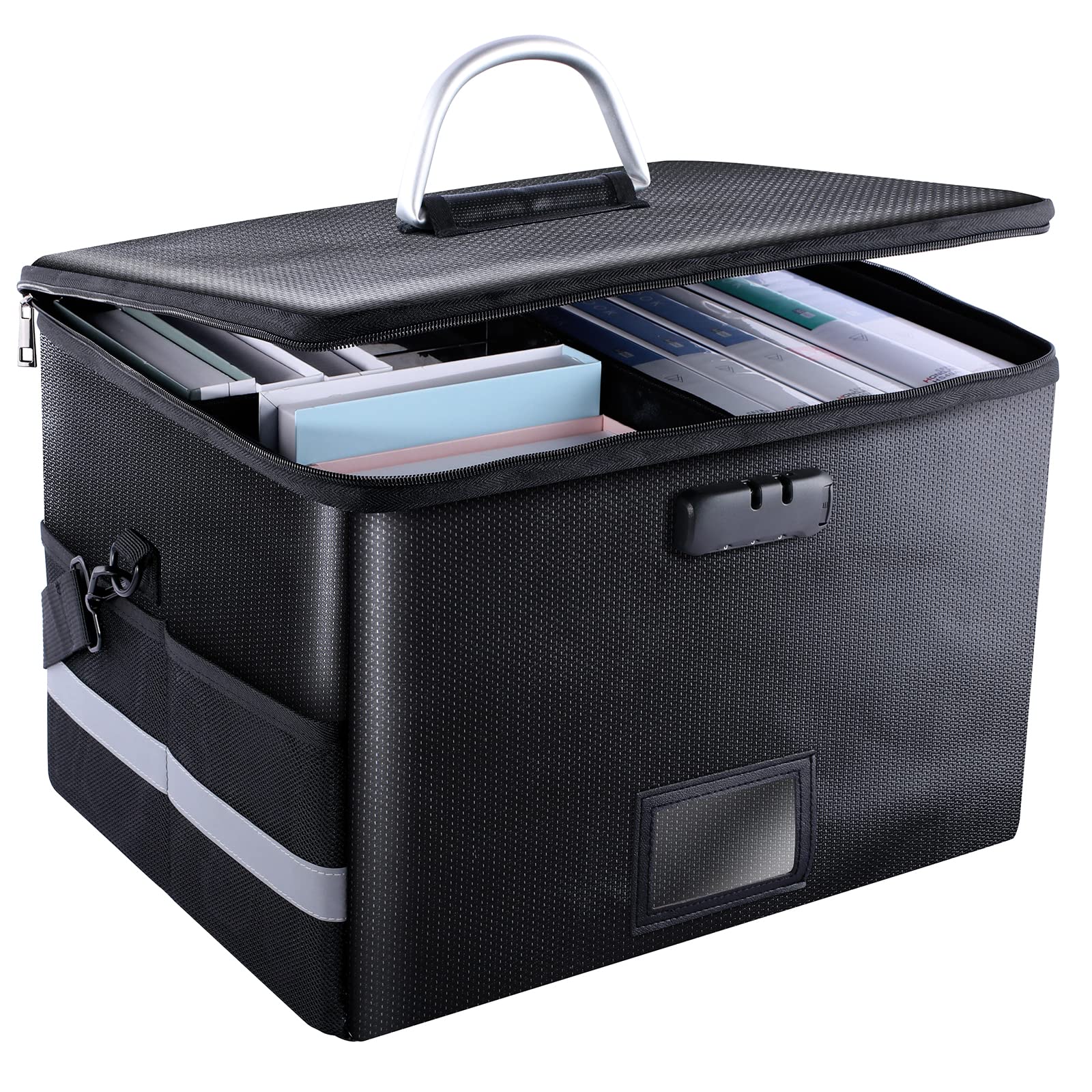 Buy File Box with Lock, Fireproof Box File Storage Organizer with ...