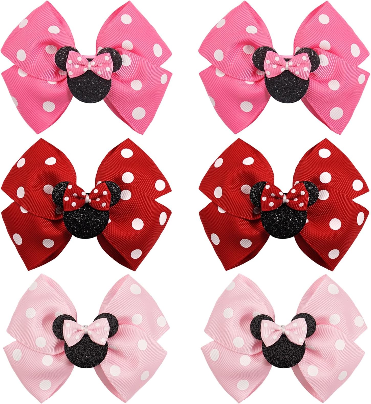 Amazon.com: 6PCS Baby Girl Mouse Ears Hair Bows Clips Baby Hair ...