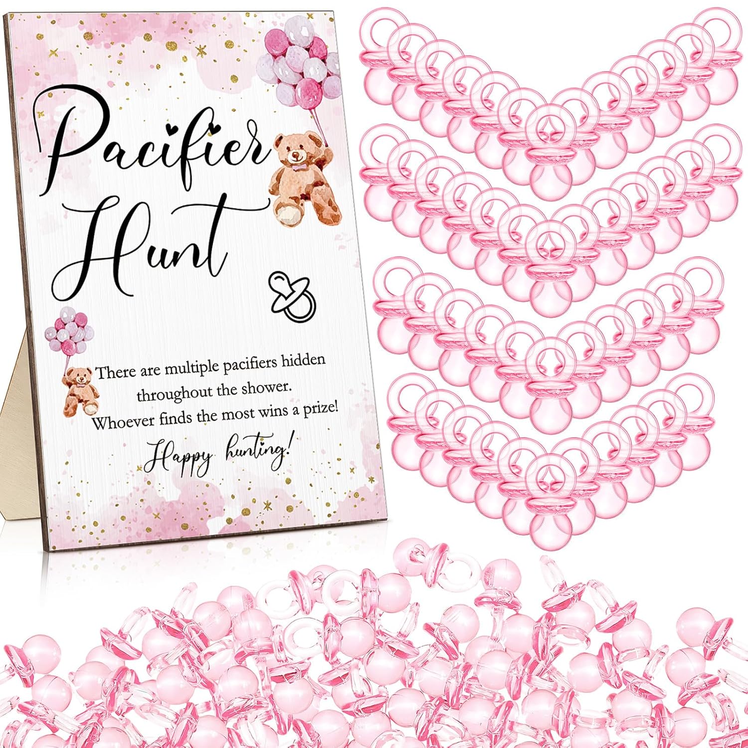 Amazon.com : Roowest 51 Pcs Pacifier Hunt Baby Shower Game, Include ...