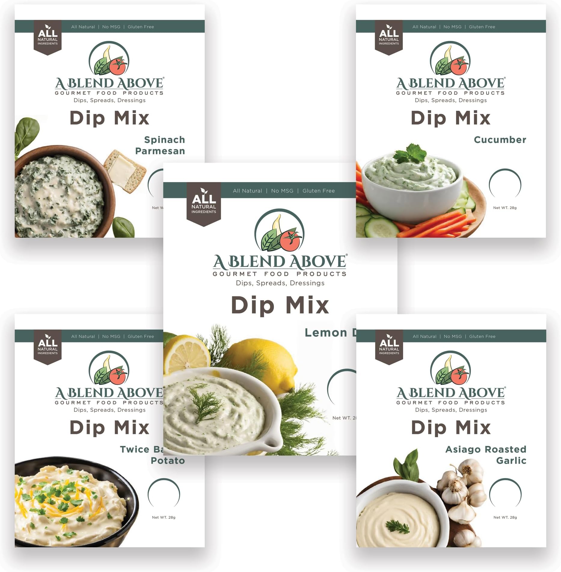 Amazon.com: A Blend Above Best Sellers Dip Mix 5 Pack Includes Roasted ...
