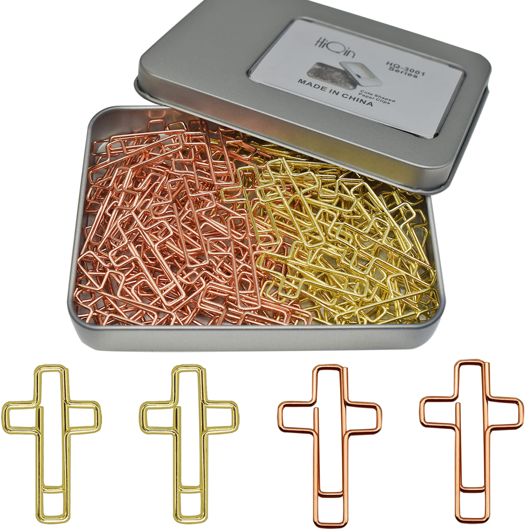 Amazon.com : 100 PCS Cross Shaped Paper Clips Bookmarks Bible Study ...