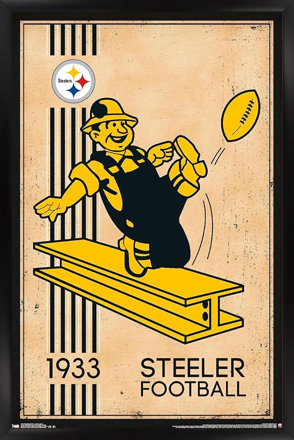 Amazon.com: Trends International NFL Pittsburgh Steelers - Retro Logo ...