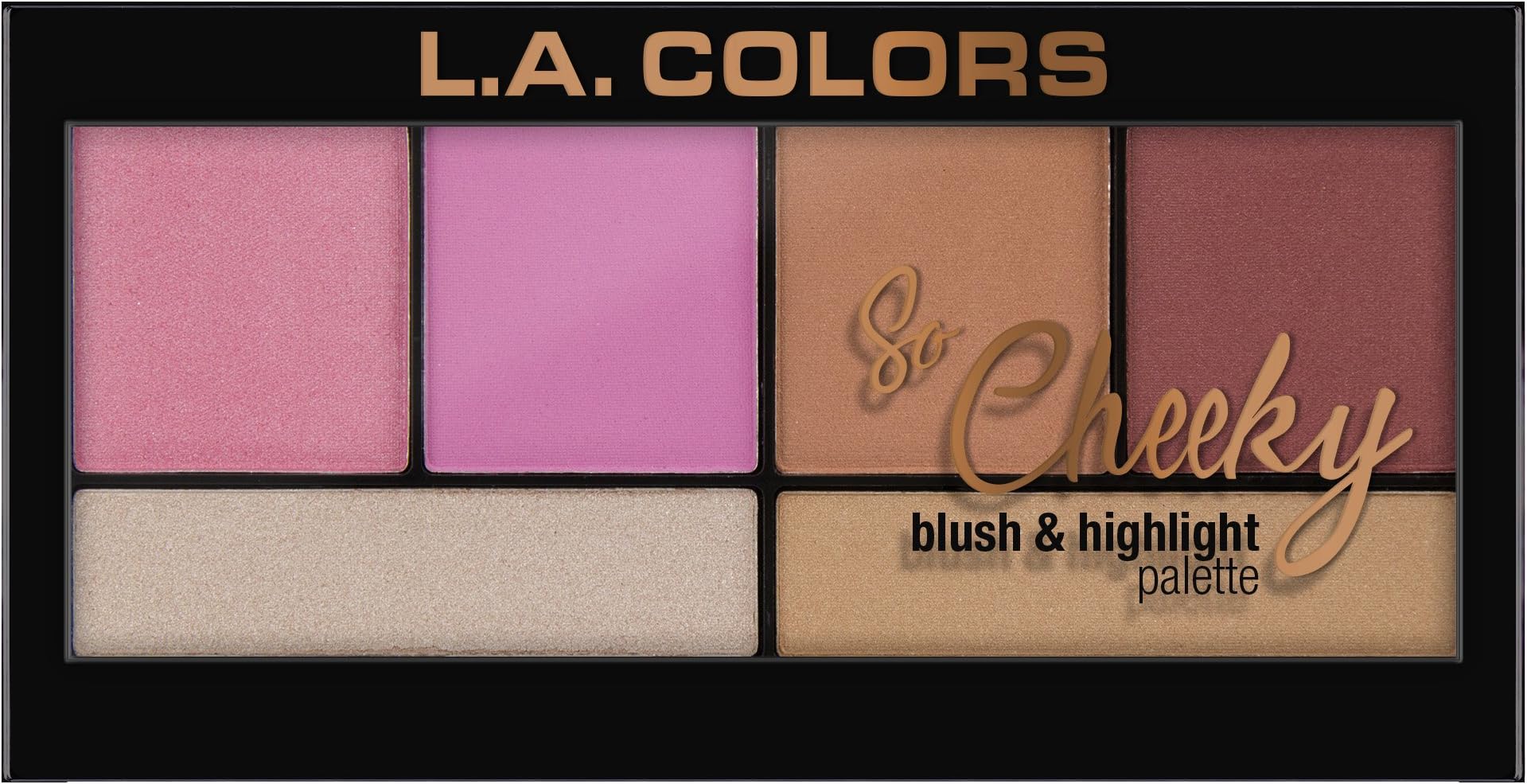 Amazon.com : L.A. COLORS So Cheeky Blush and Highlight Palette, Pink ...