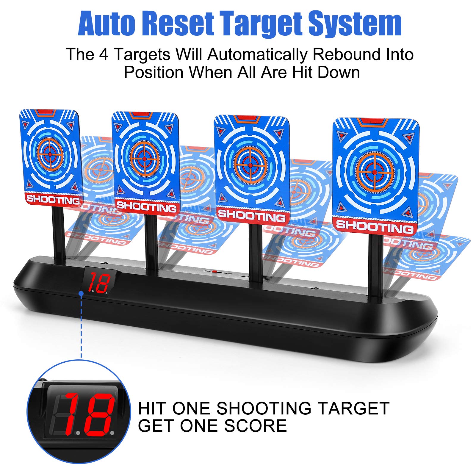 Kids Tactical Vest Kit for Nerf Guns with Electronic Shooting Target, 4 ...