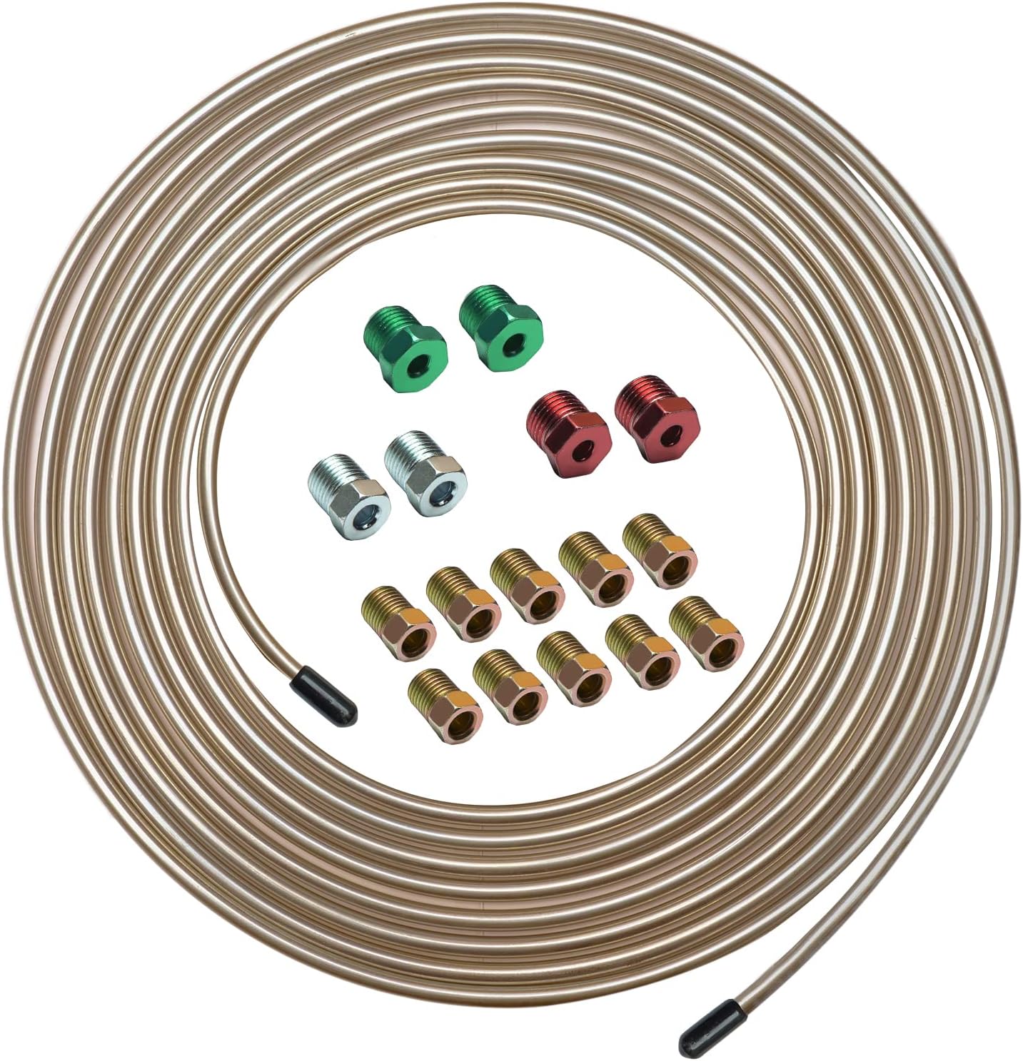 Amazon.com: weideer 25 ft 3/16" Brake Line Tubing Kit - Flexible Zinc ...