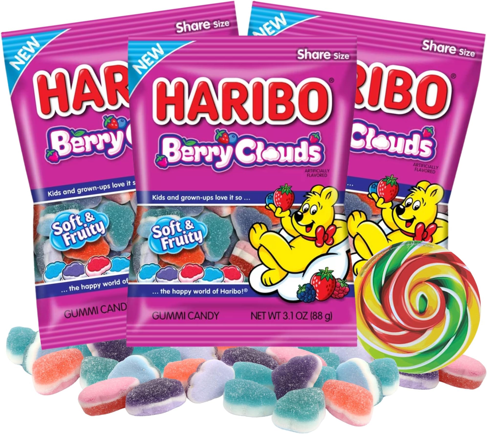 Amazon.com : Berry Clouds Gummy Candy, Bags of Fruit Flavored Candies ...