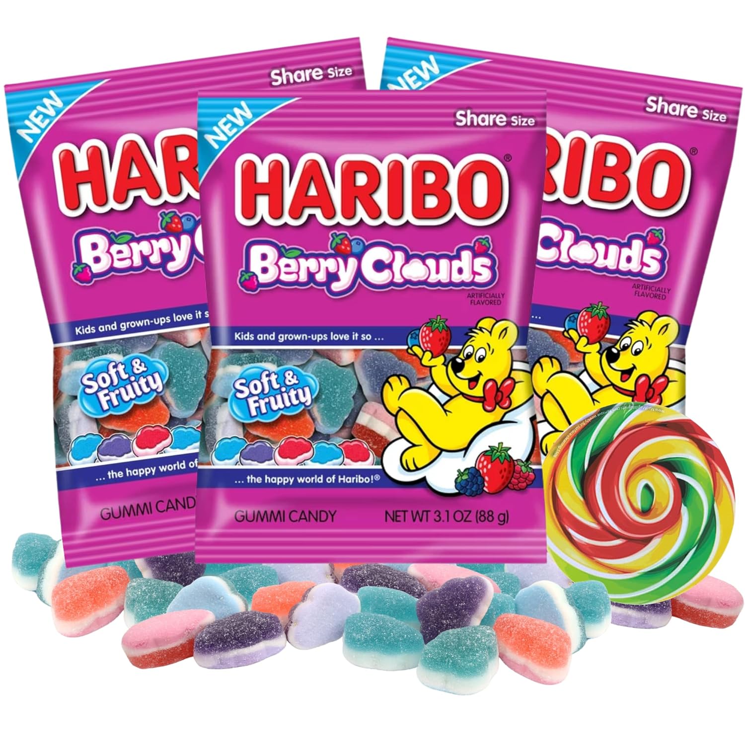 Amazon.com : Berry Clouds Gummy Candy, Bags of Fruit Flavored Candies ...