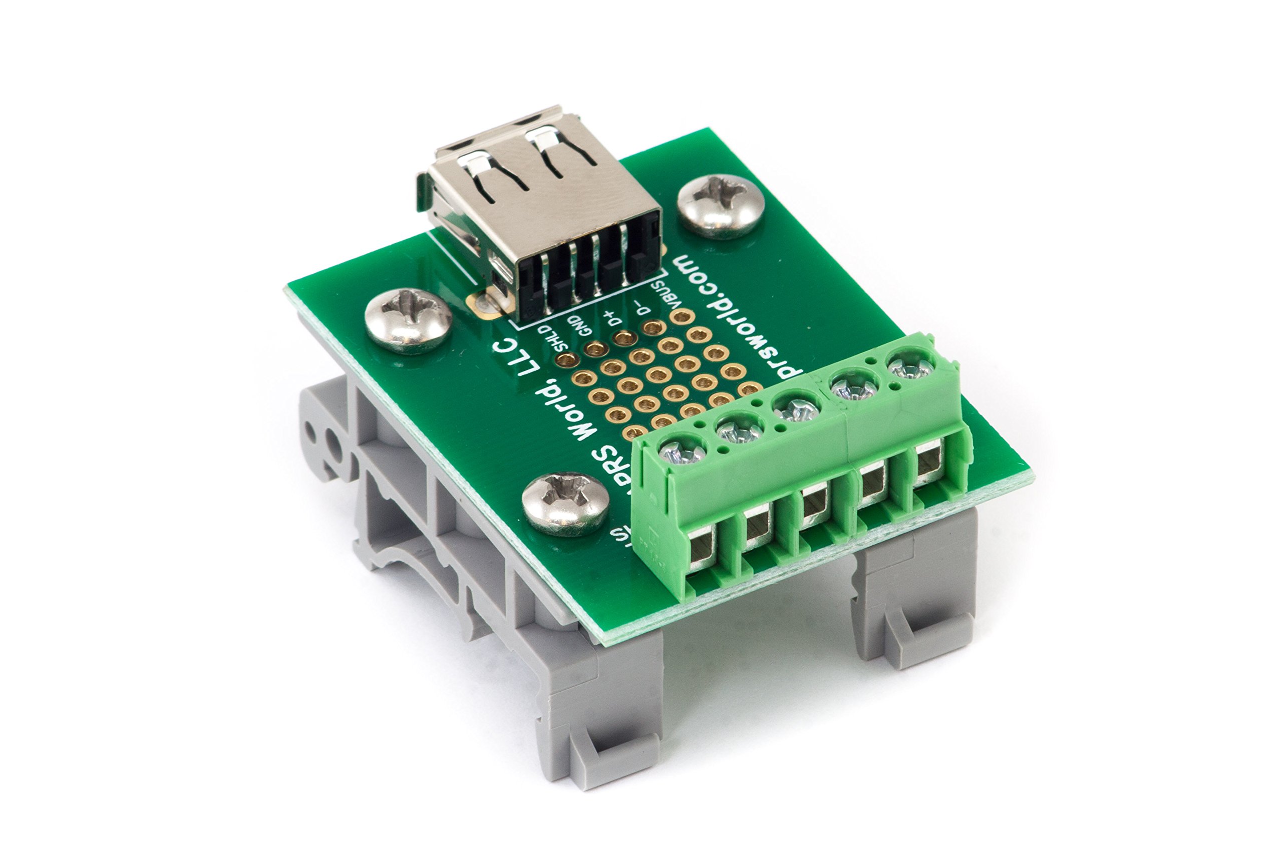 Amazon.com: USB A Jack Breakout Board to Screw Terminals with DIN Rail ...