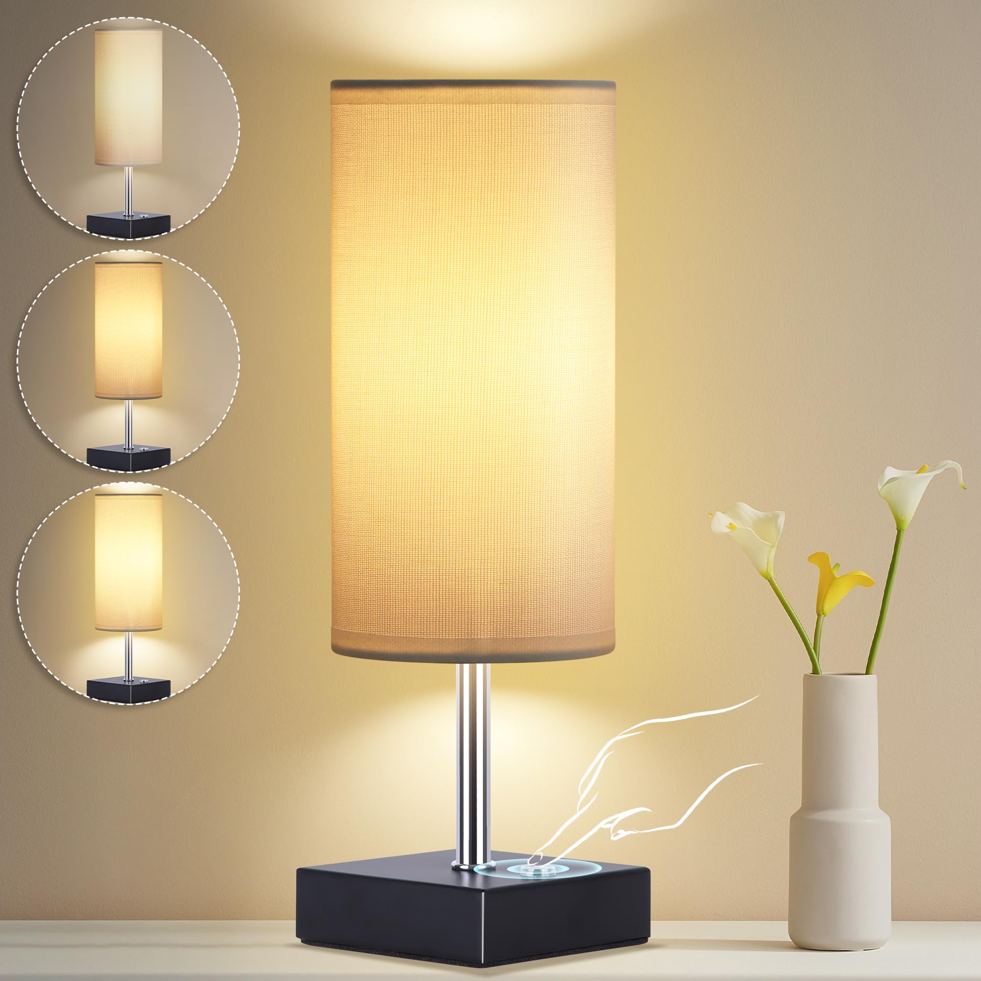 AVV Cordless Table Lamp, Battery Operated Lamp for Night Stand, 3 Modes ...