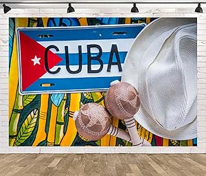Amazon.com : Loccor 10x8ft Fabric Travel to Cuba Backdrop Cuban Flag ...