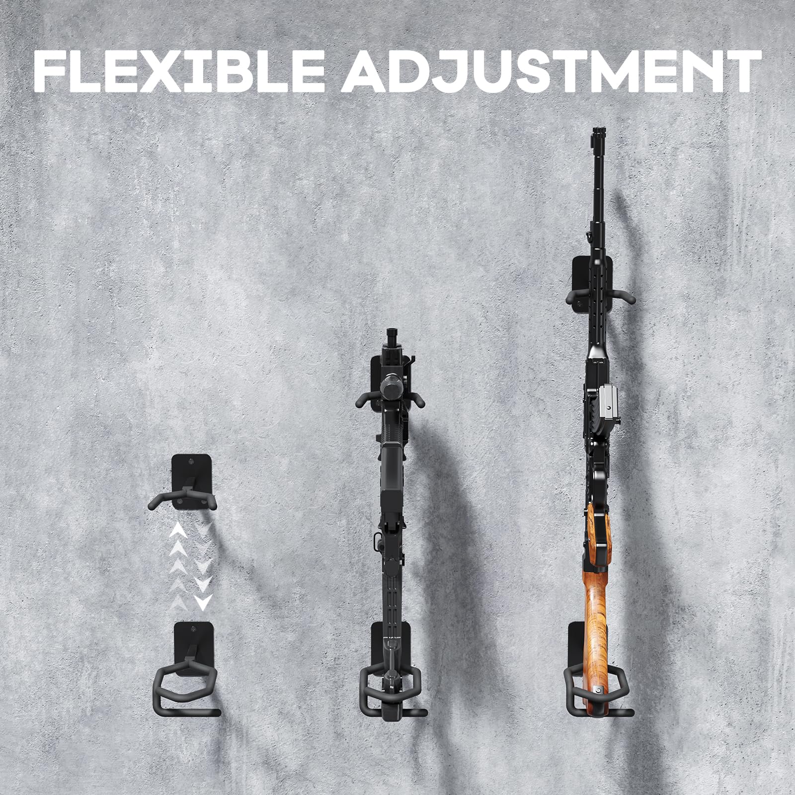 Snapklik.com : Gun Rack For Wall, Adjustable 1/2 Slot Indoor Gun Racks ...