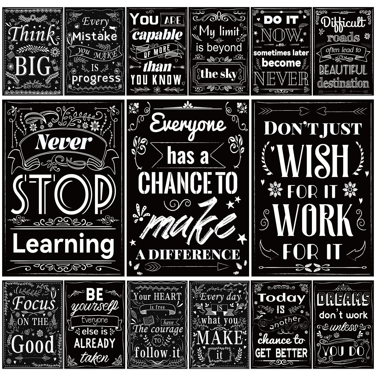 Buy 24 Motivational s for Classroom School Decorations, Growth Mindset ...