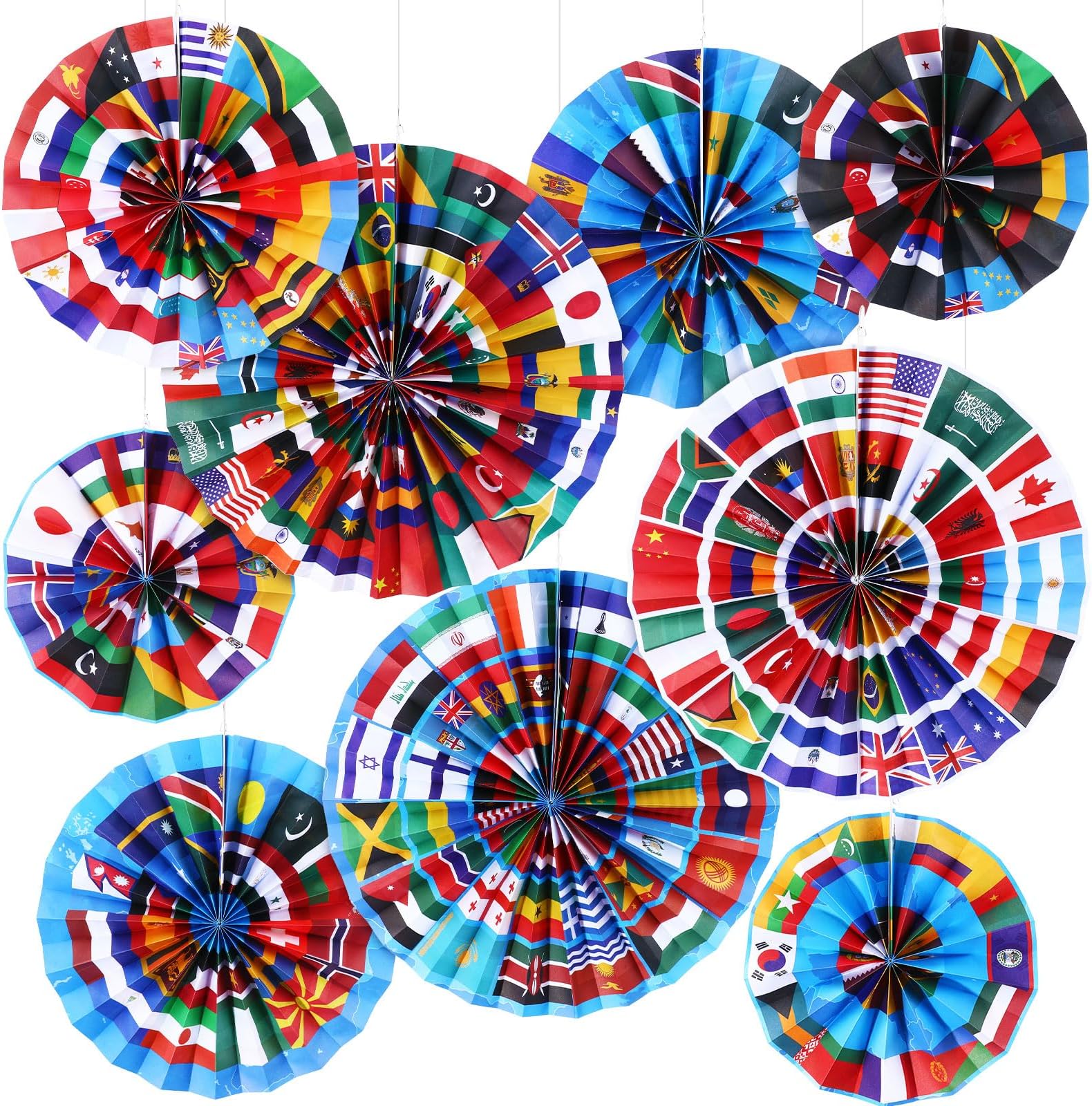 Amazon.com: Outus 9 Pcs International World Flags Classroom Decorations ...