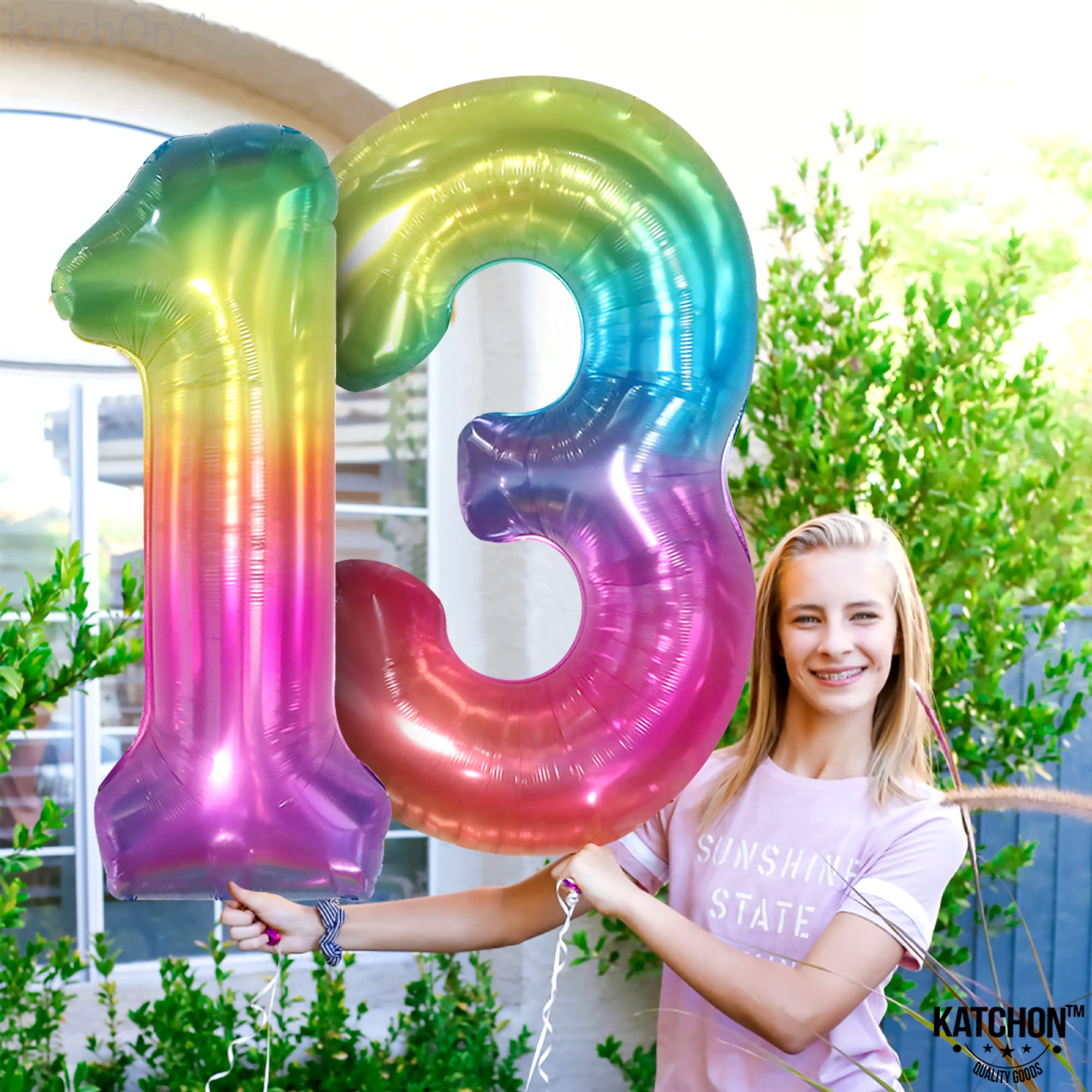 Snapklik.com : Giant Rainbow Number 13 Balloon - 40 Inch 13 Birthday ...