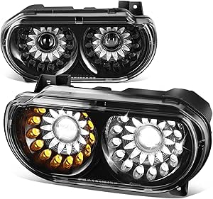 Amazon.com: Auto Dynasty Full LED DRL Projector Headlights Assembly ...
