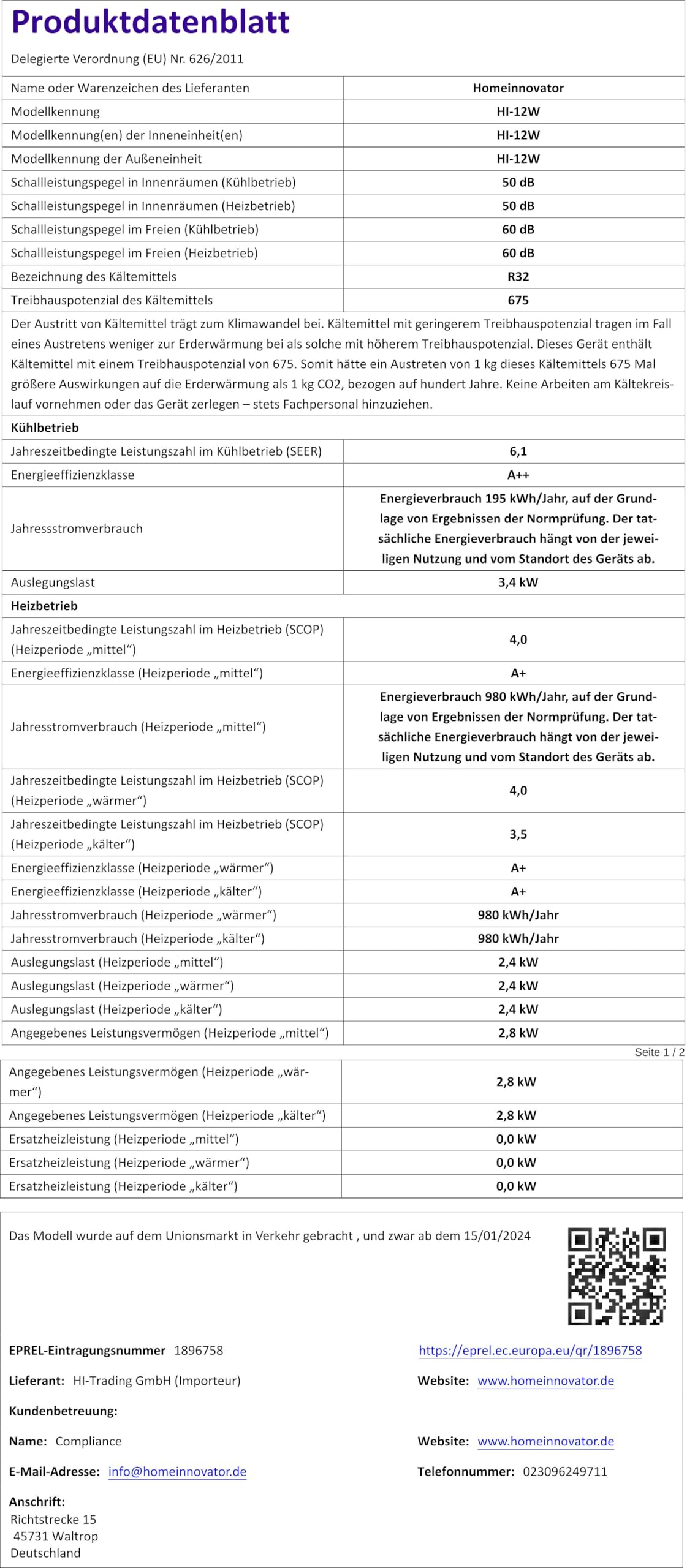 DIMSTAL 12000 BTU 3,6kW ULTRA - Split Klimaanlage + Heizung ECO Smart ...