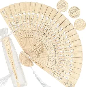 Amazon.com: Up to 100 Personalized Hand Fans for Weddings Custom ...