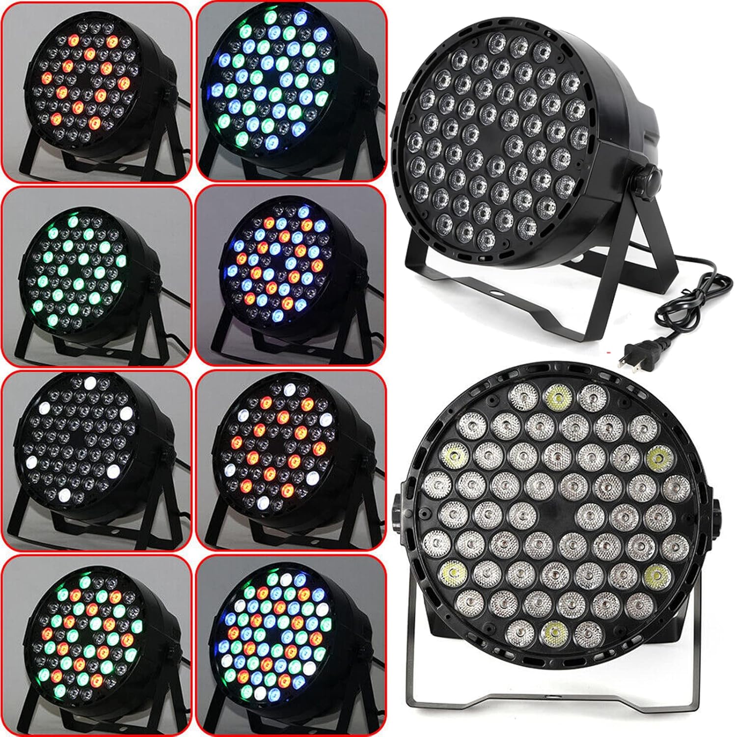 Luces de escenario, 8 luces de par, RGB 54 luces LED de escenario ...