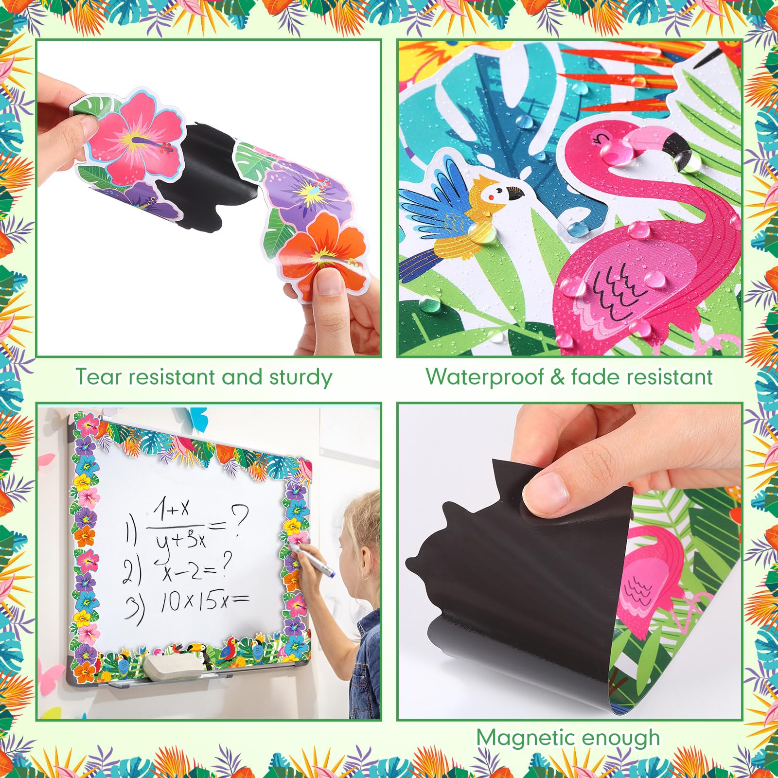 Snapklik.com : 12 Pcs Tropical Magnetic Border Summer Bulletin Board ...