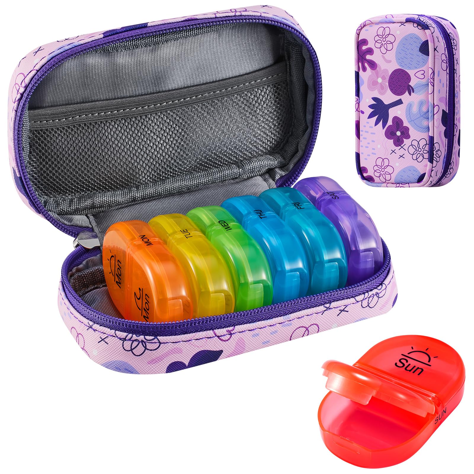Amazon.com: Serfeymi Weekly Travel Pill Organizer 2 Times A Day AM PM ...
