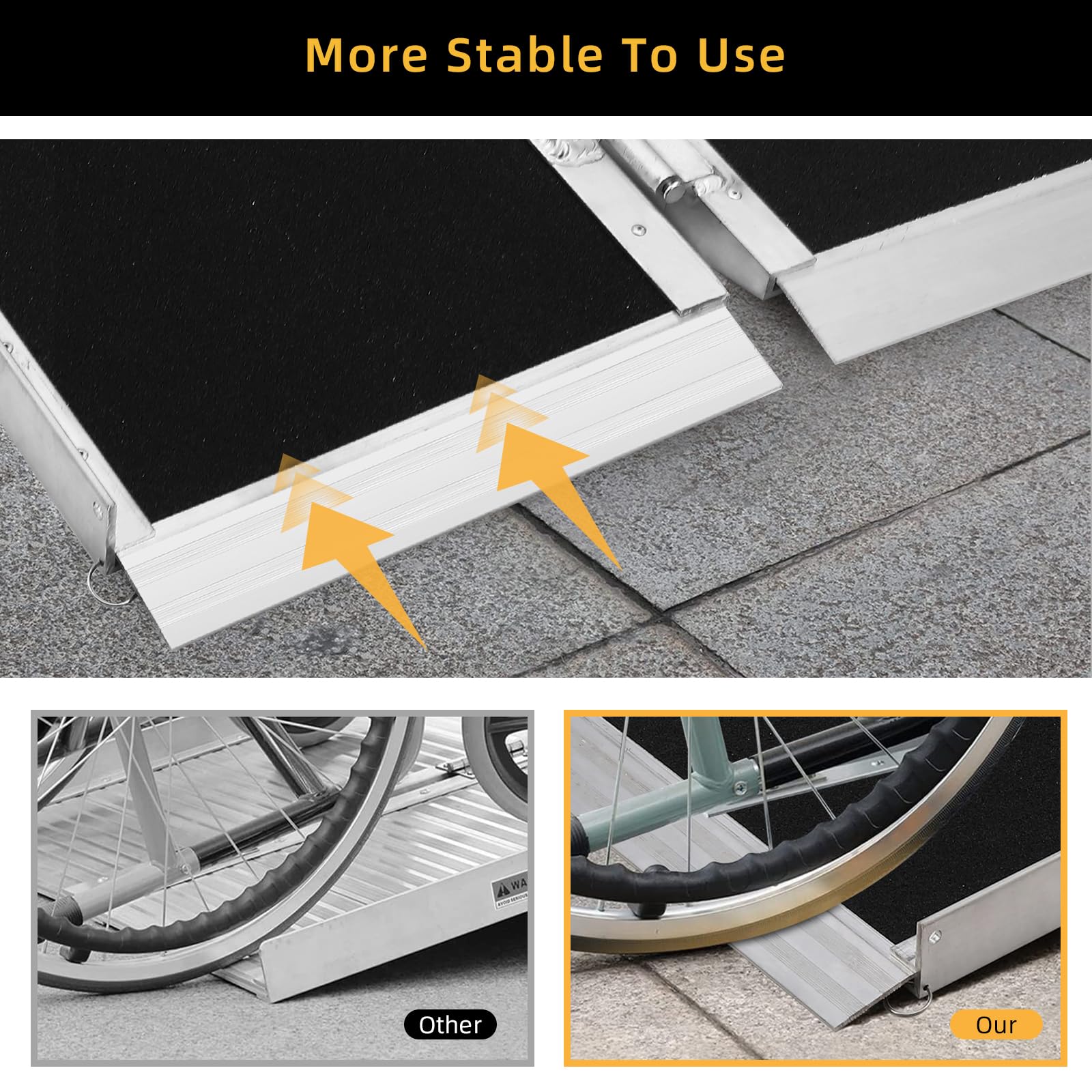 Snapklik.com : Portable Wheelchair Ramp 8FT, Weight Capacity Up To 800 ...