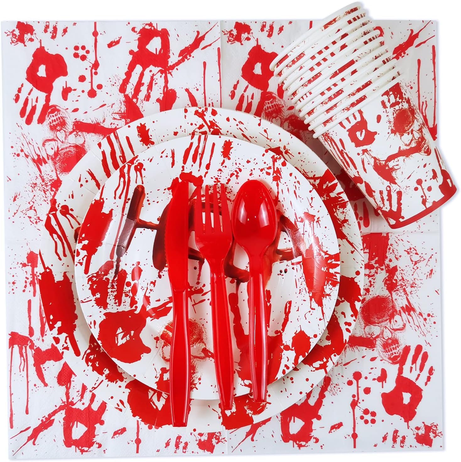 Halloween Bloody Party Supplies, Halloween Scary Disposable Tableware ...