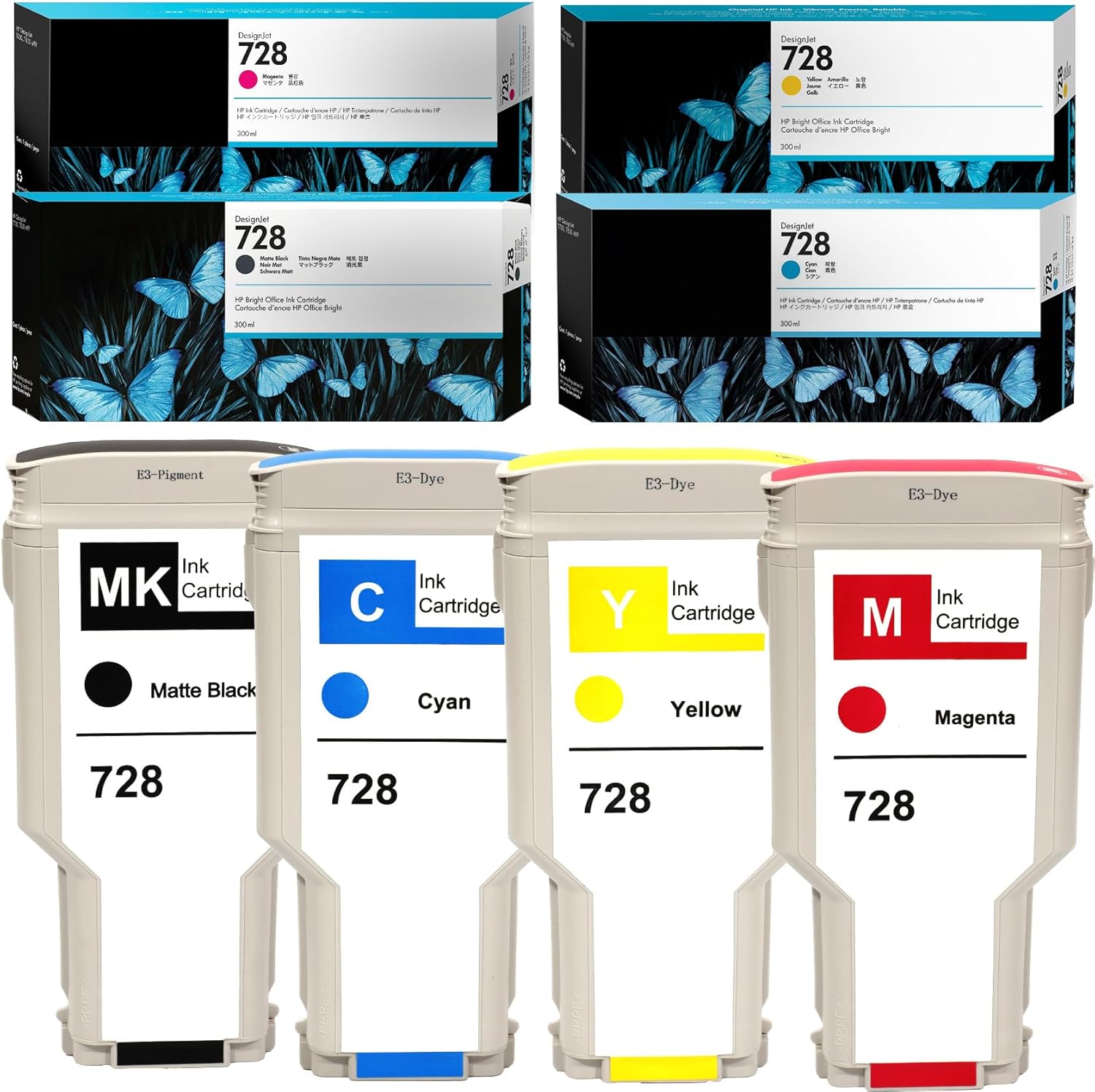 Amazon.com: 728 Ink Cartridge 4-Pack Replacement of HP 728 Ink ...