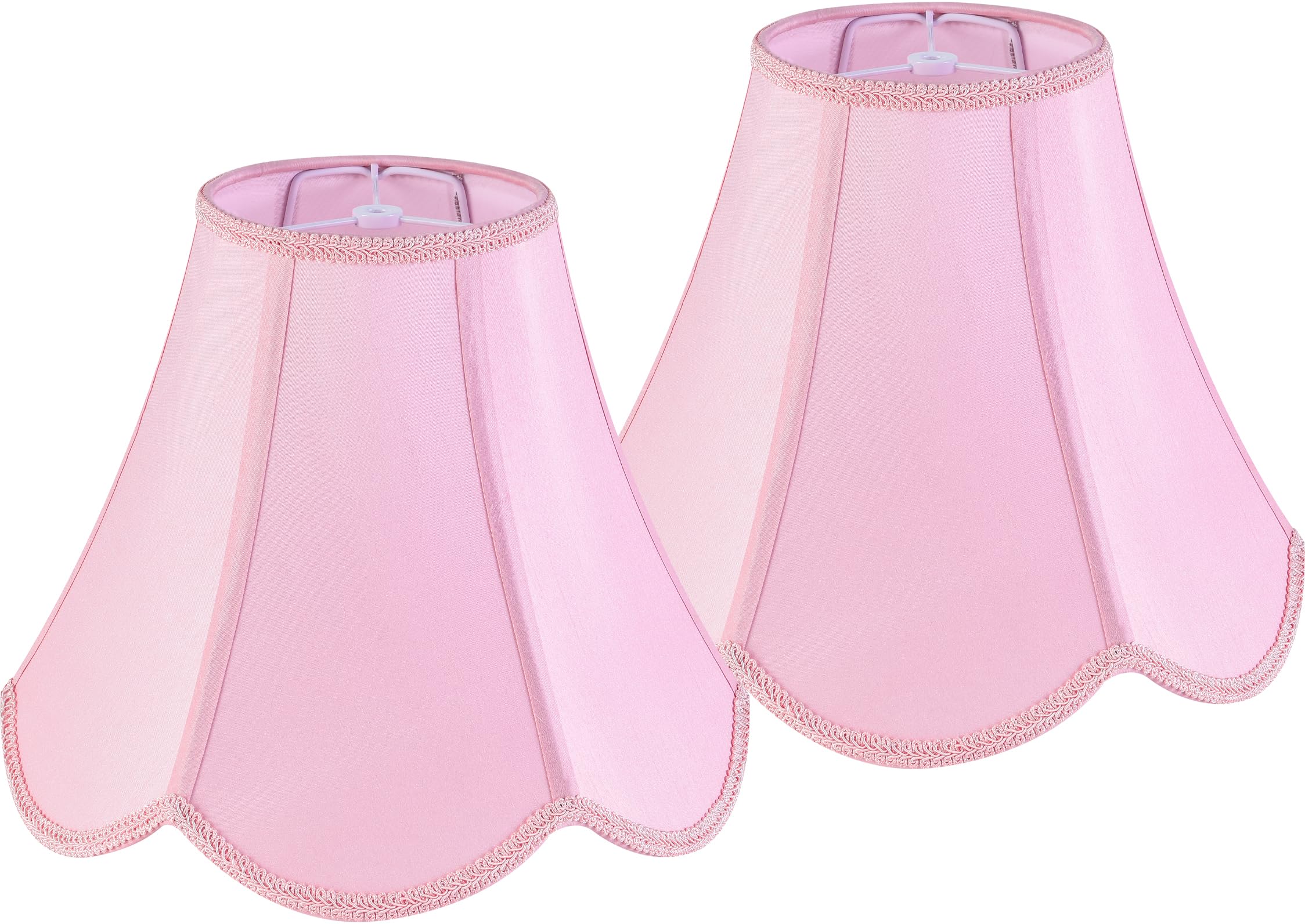 GO&SO 2Pcs Pink Lamp Shade Medium Scalloped Lamp Shade,6"Top x 13 ...