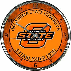 Amazon.com : NCAA Oklahoma State Cowboys Chrome Clock : Sports Fan ...
