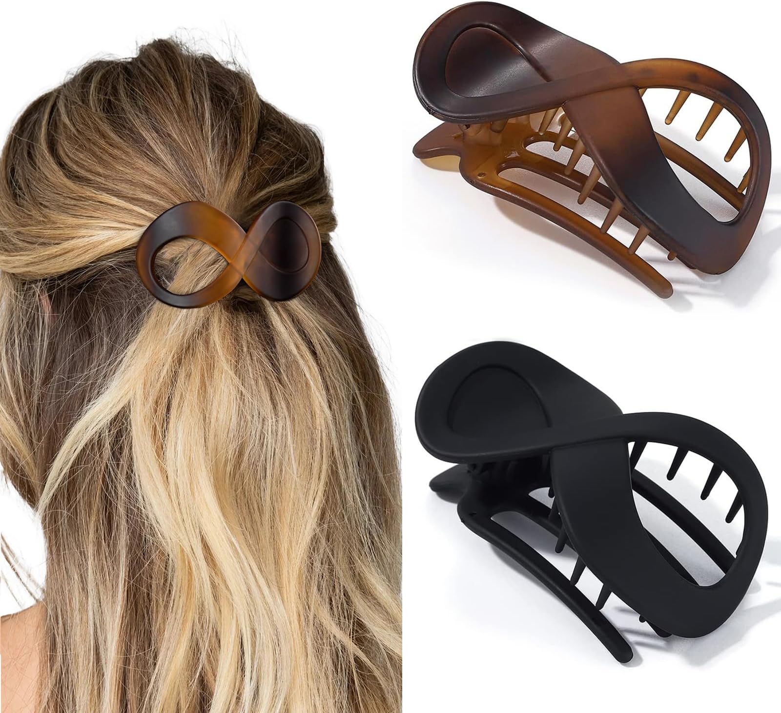 Amazon.com : Yanibest 2pcs 3.3 Inch French Concord Hair Clip Flat Hair ...