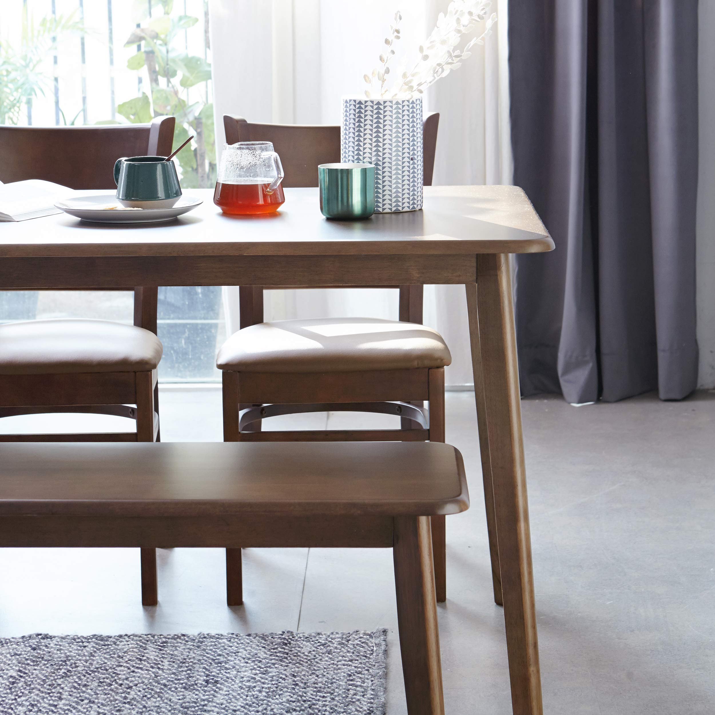 Snapklik.com : Livinia Canberra 37.4" Wooden Dining Bench/Mid Century ...