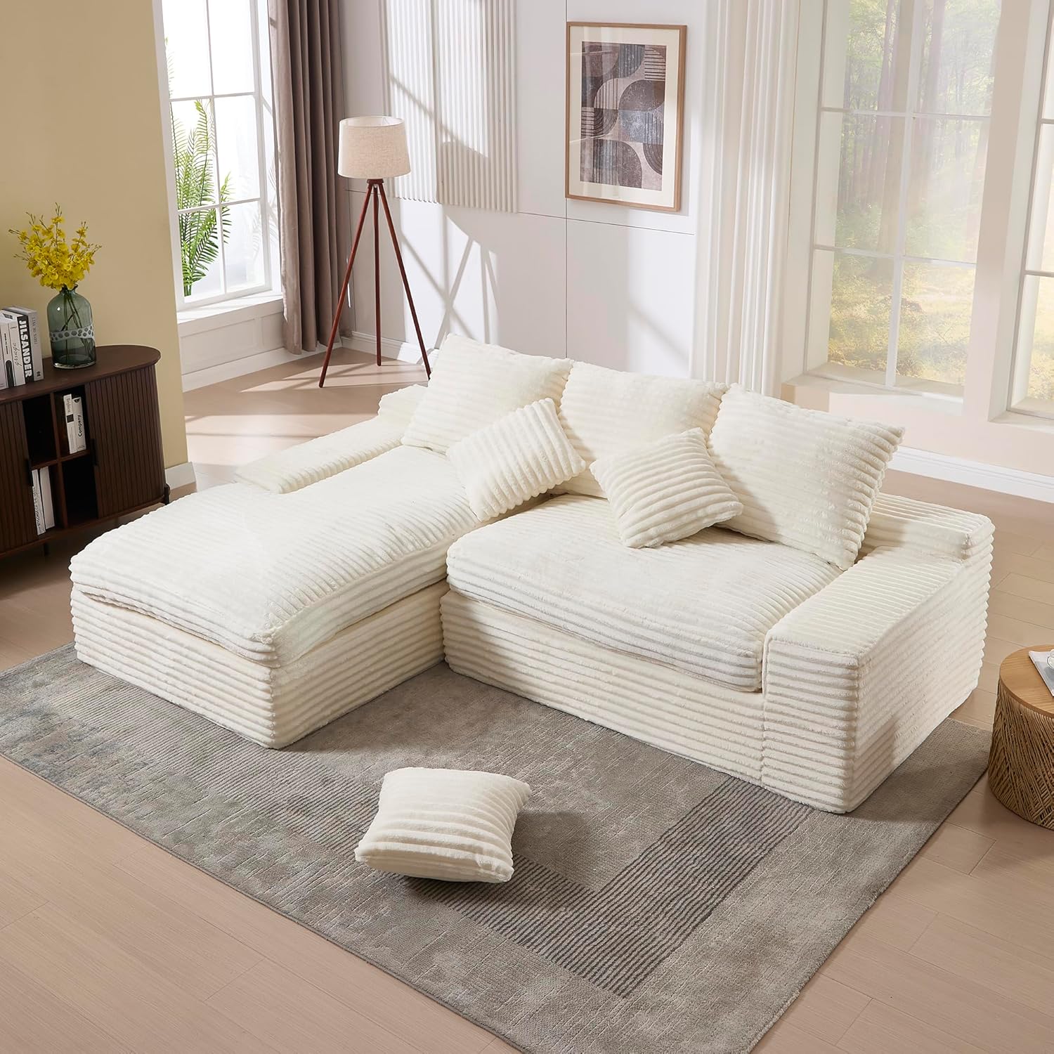 Amazon.com: Tsflrnad 98'' Modular Sectional Sofa, Cloud Sectional Couch ...