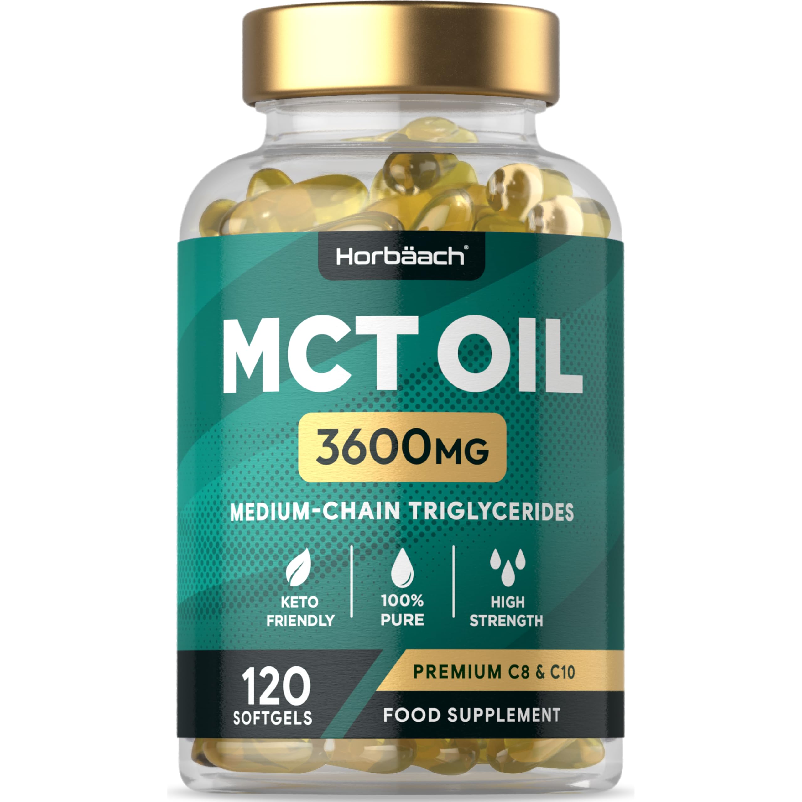 MCT Oil Capsules 3600mg | C8 & C10 | High Strength | Keto Diet ...