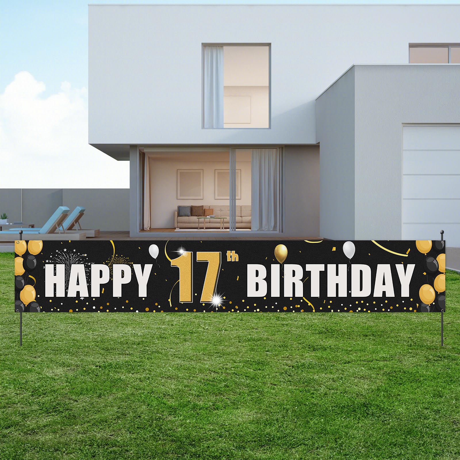 Amazon.com: Helewilk Happy 17th Birthday Yard Banner, Young Sweet and ...