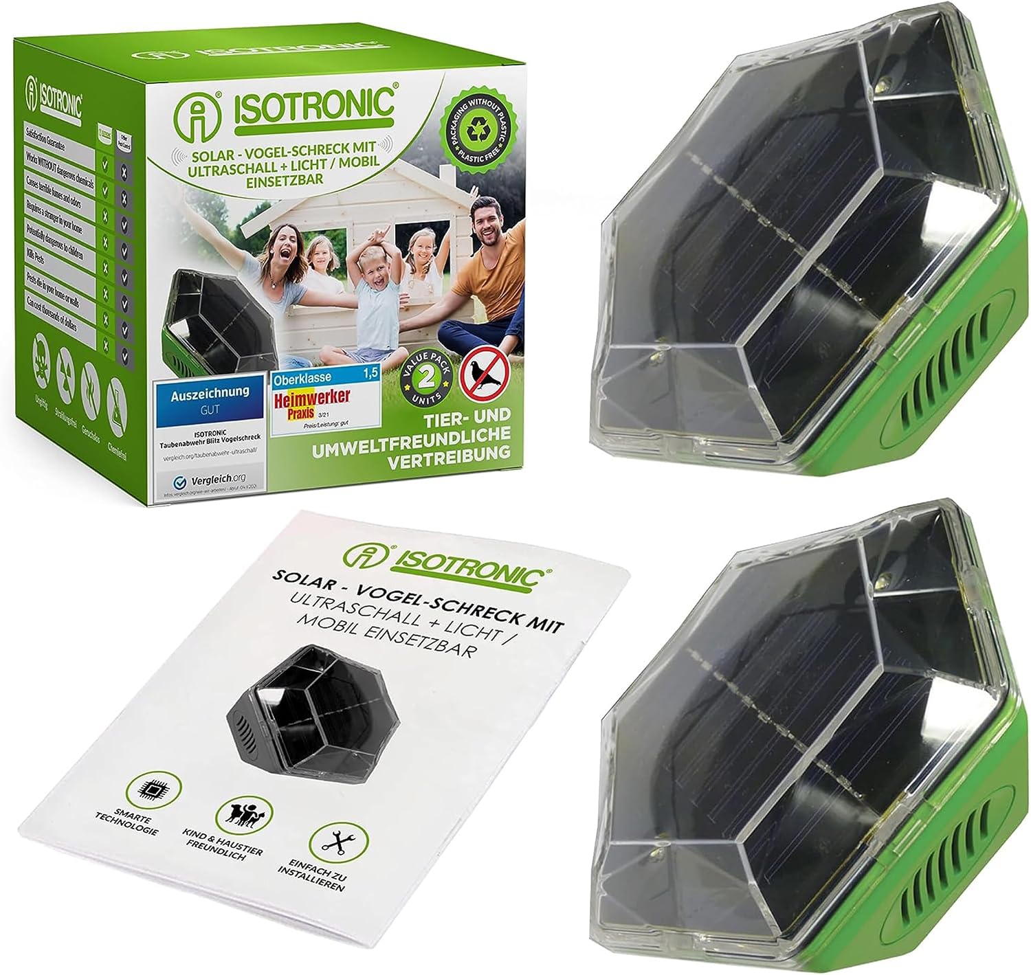 ISOTRONIC® Ultrasonic Solar Bird Repeller device, portable Bird ...