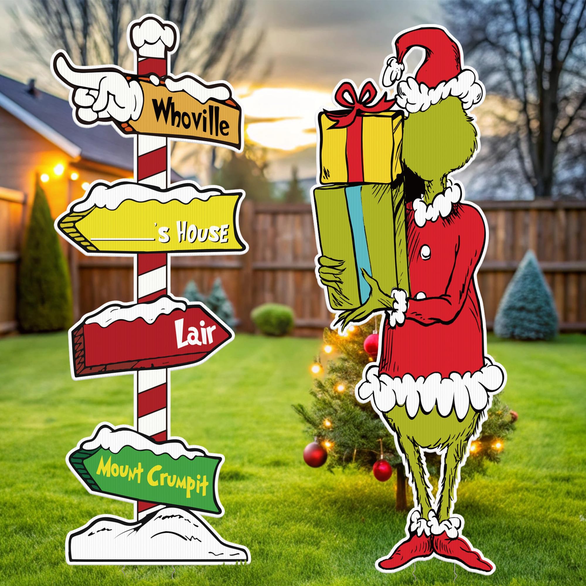 Amazon.com : 2Pcs Christmas Decorations Outdoor Yard Sign Outside Xmas ...