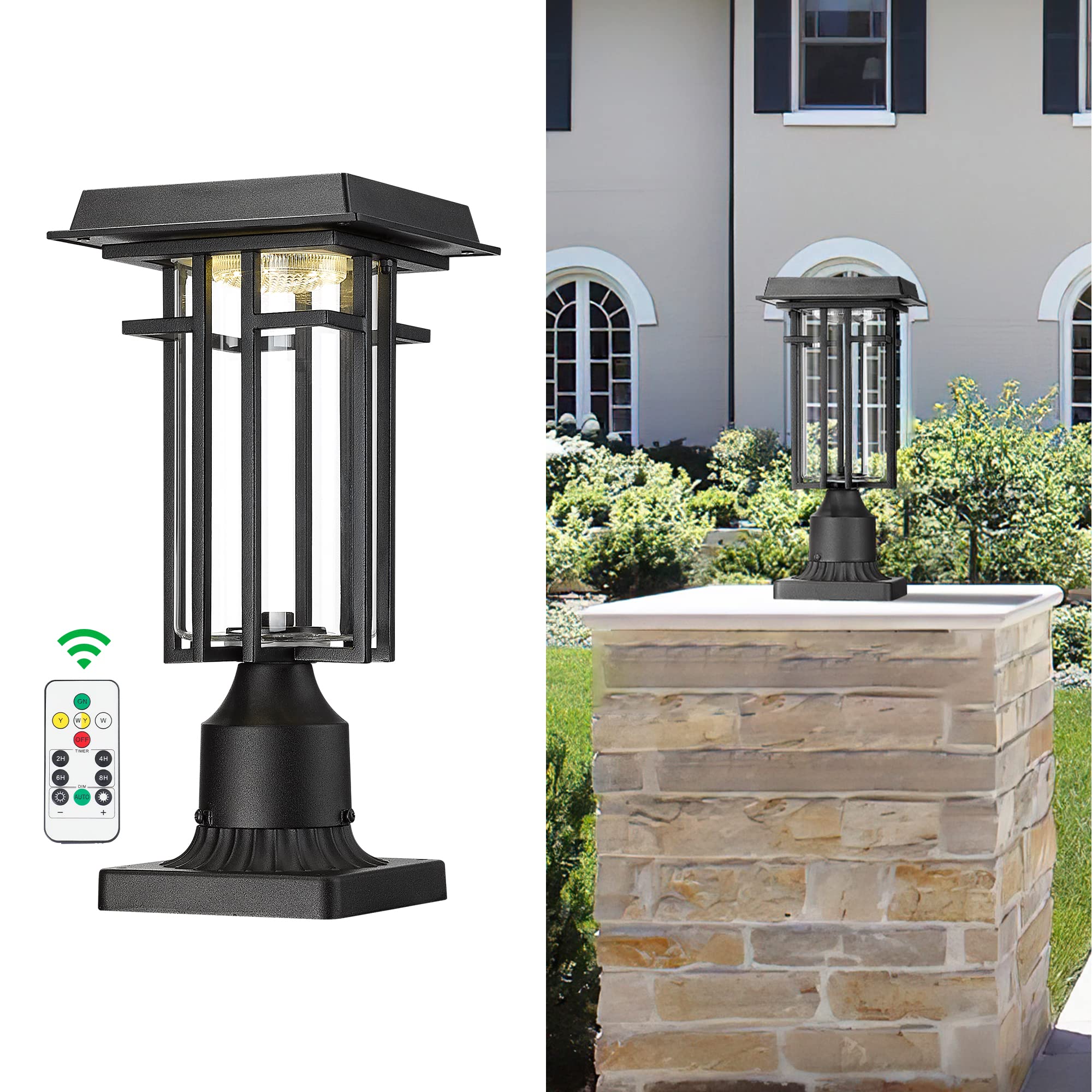 Beionxii Solar Post Lights Outdoor, Dusk to Dawn Lamp Post Light ...