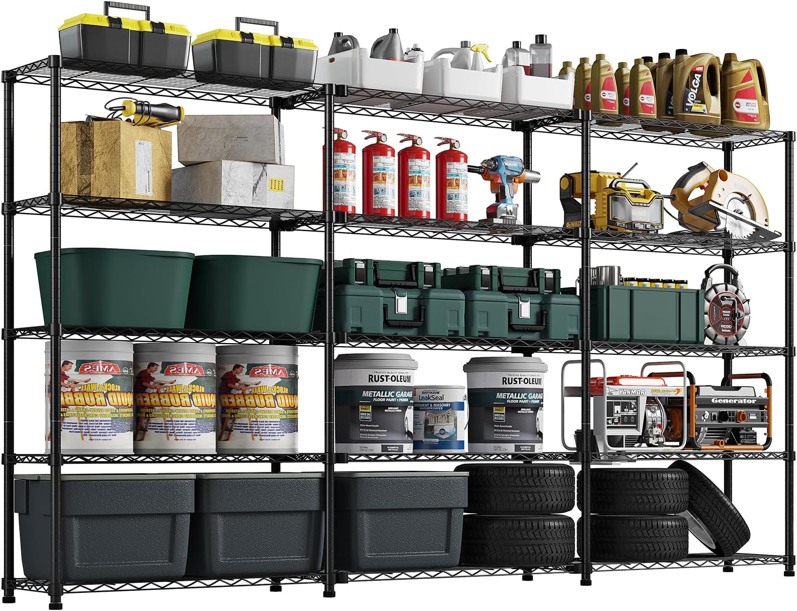 Amazon.com: LaCyan 5-Tier 76" H Adjustable Storage Shelving Unit, Heavy ...